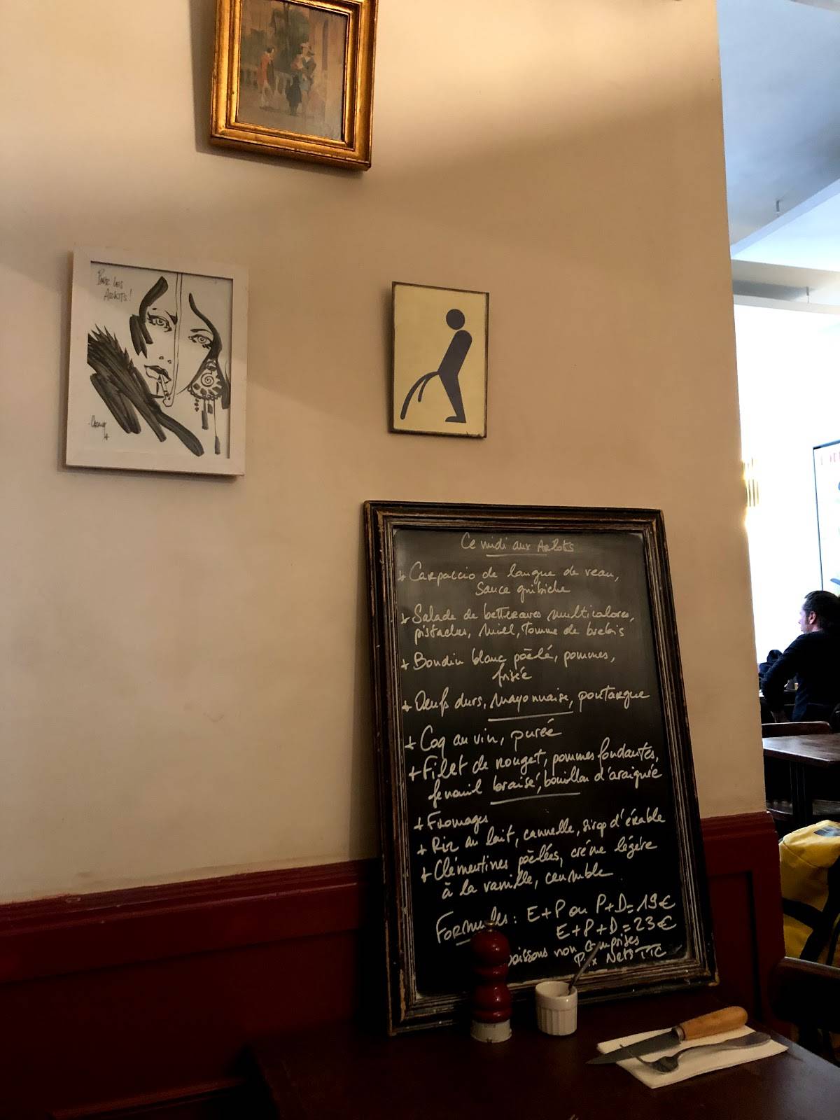 Menu at Les Arlots restaurant, Paris, 136 Rue du Faubourg Poissonnière