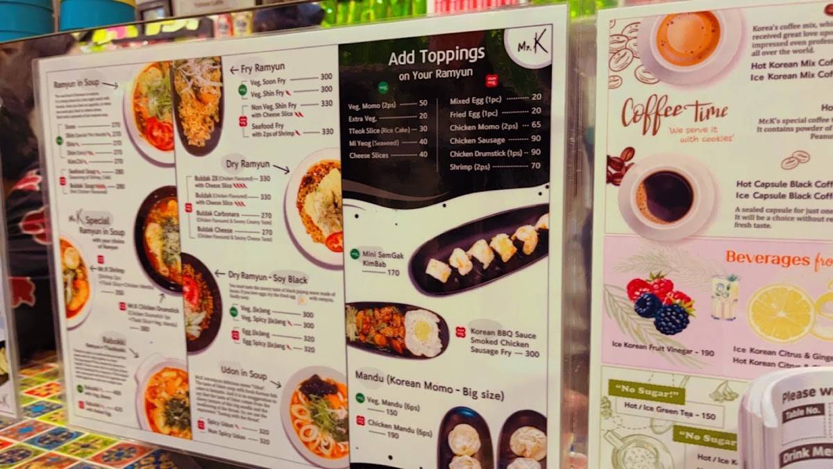 Menu at MR. K RAMYUN CAFE, New Delhi, Shop.5