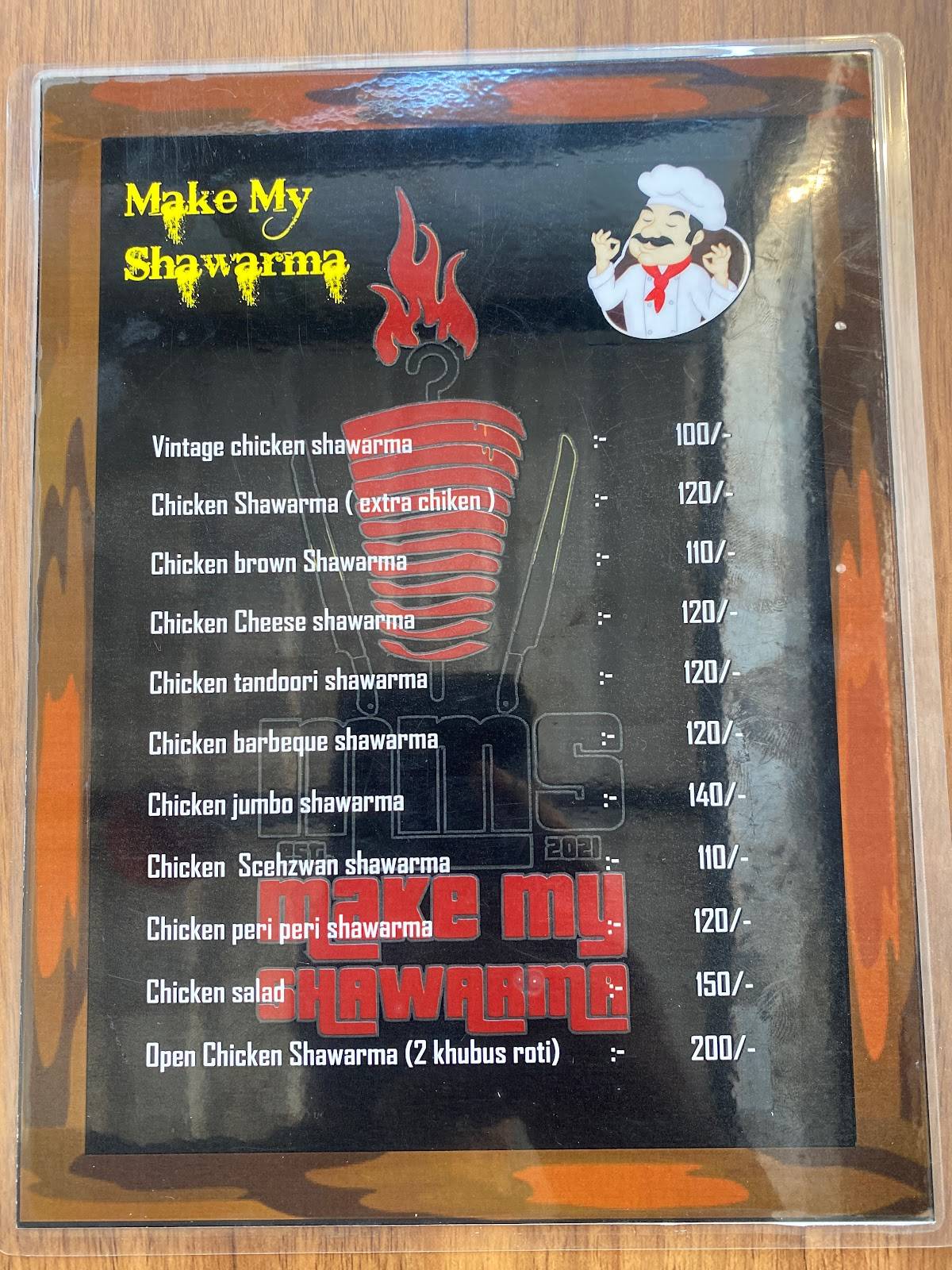 Menu at Make My Shawarma, Nagpur