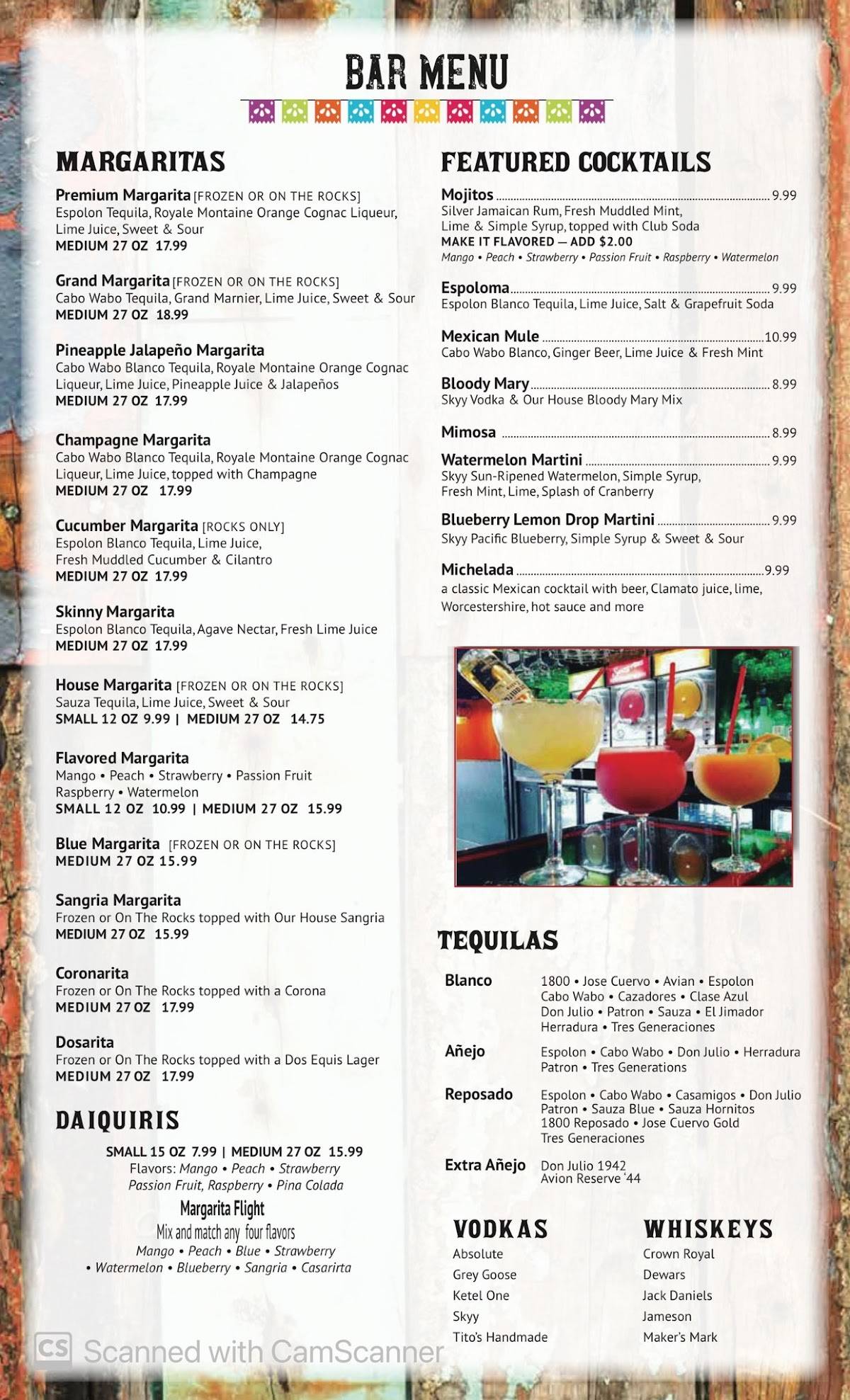 Menu at Maria's Cocina Mexicana Moss Bluff restaurant, Moss Bluff