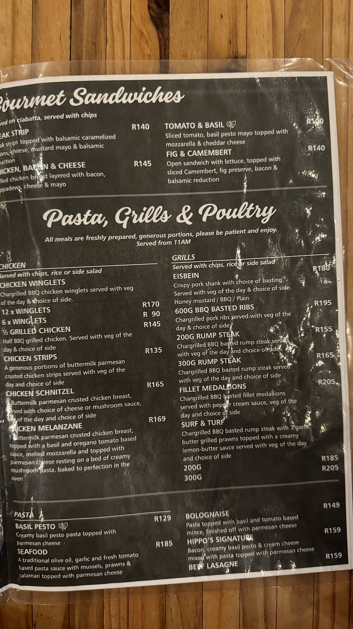 Menu at Meet & Eat restaurant, Saint Lucia