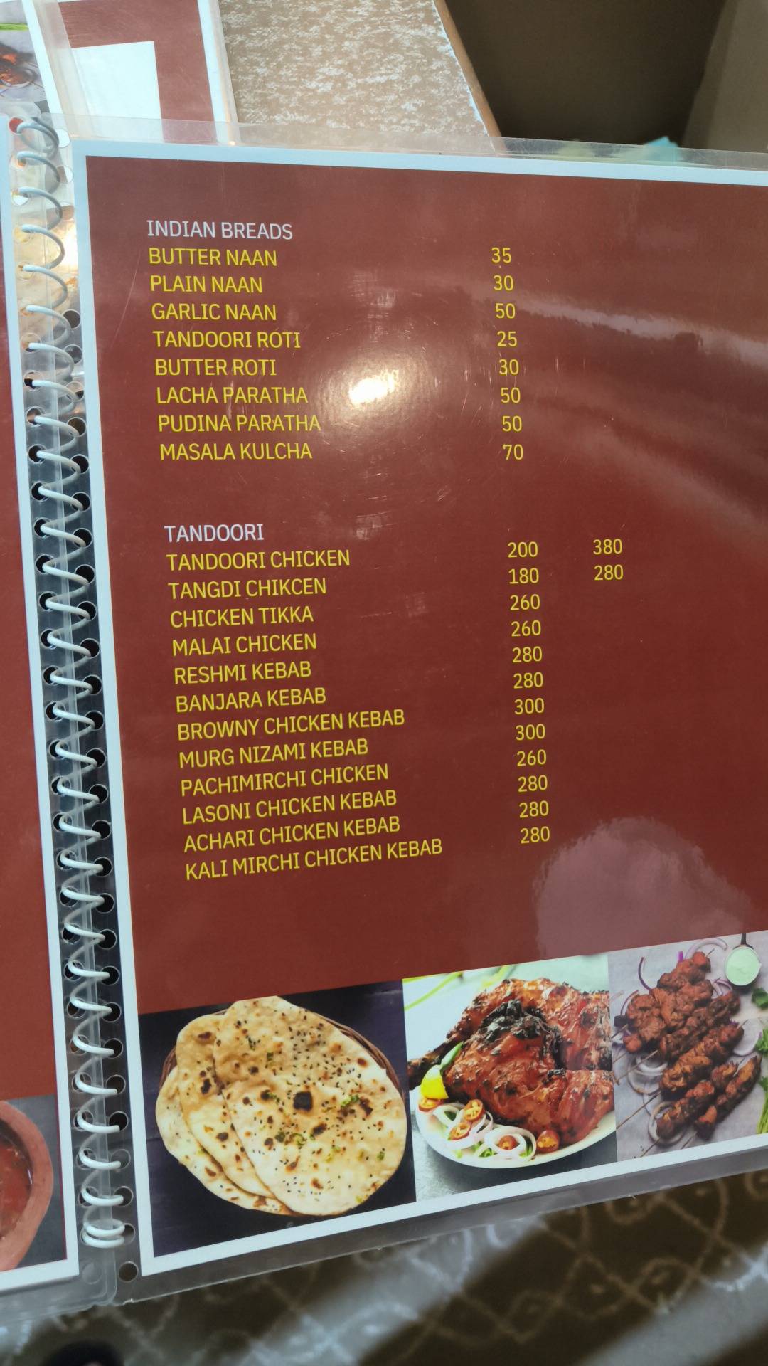 Menu at Meghana's Biryani, Hyderabad