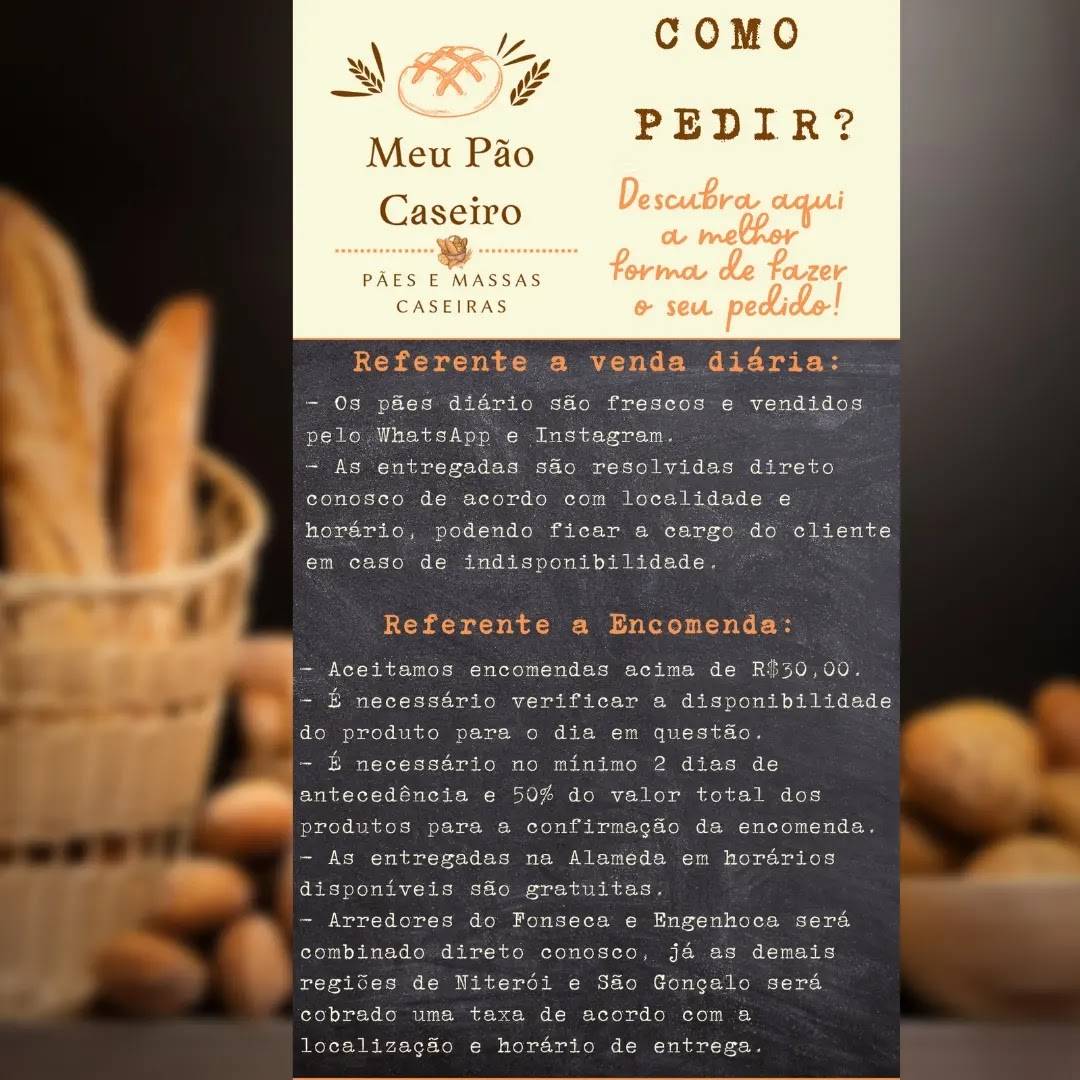 Menu em Meu Pão caseiro Niterói, Niterói