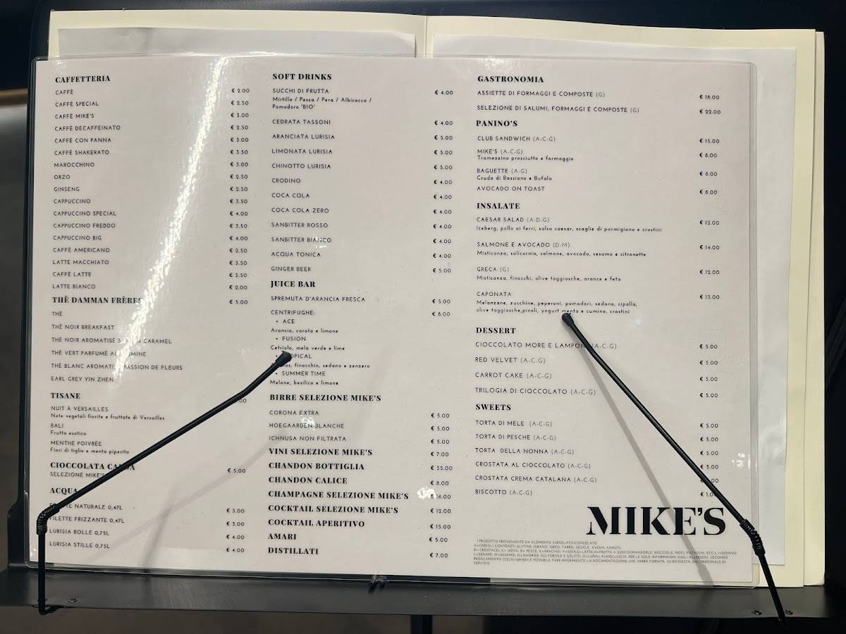 Speisekarte von Mike's Restaurant, ROM