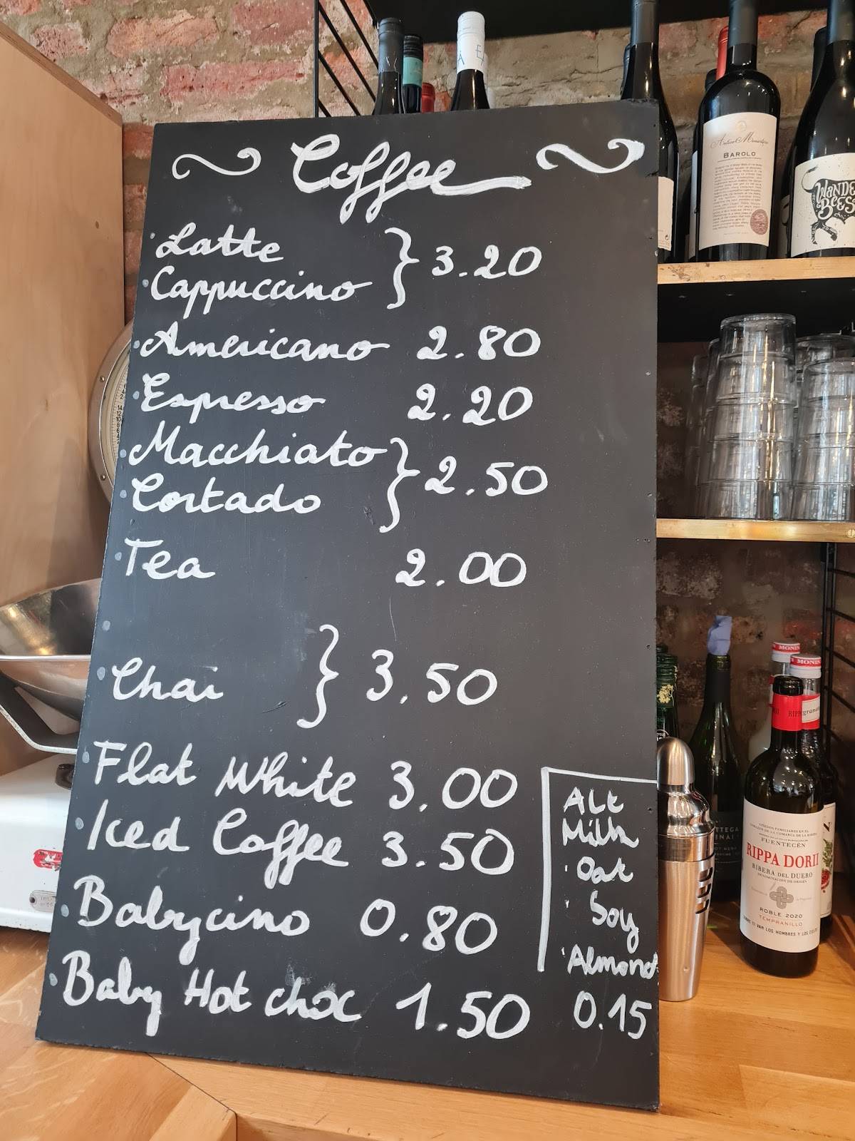 Menu at Mollys Cafe, London