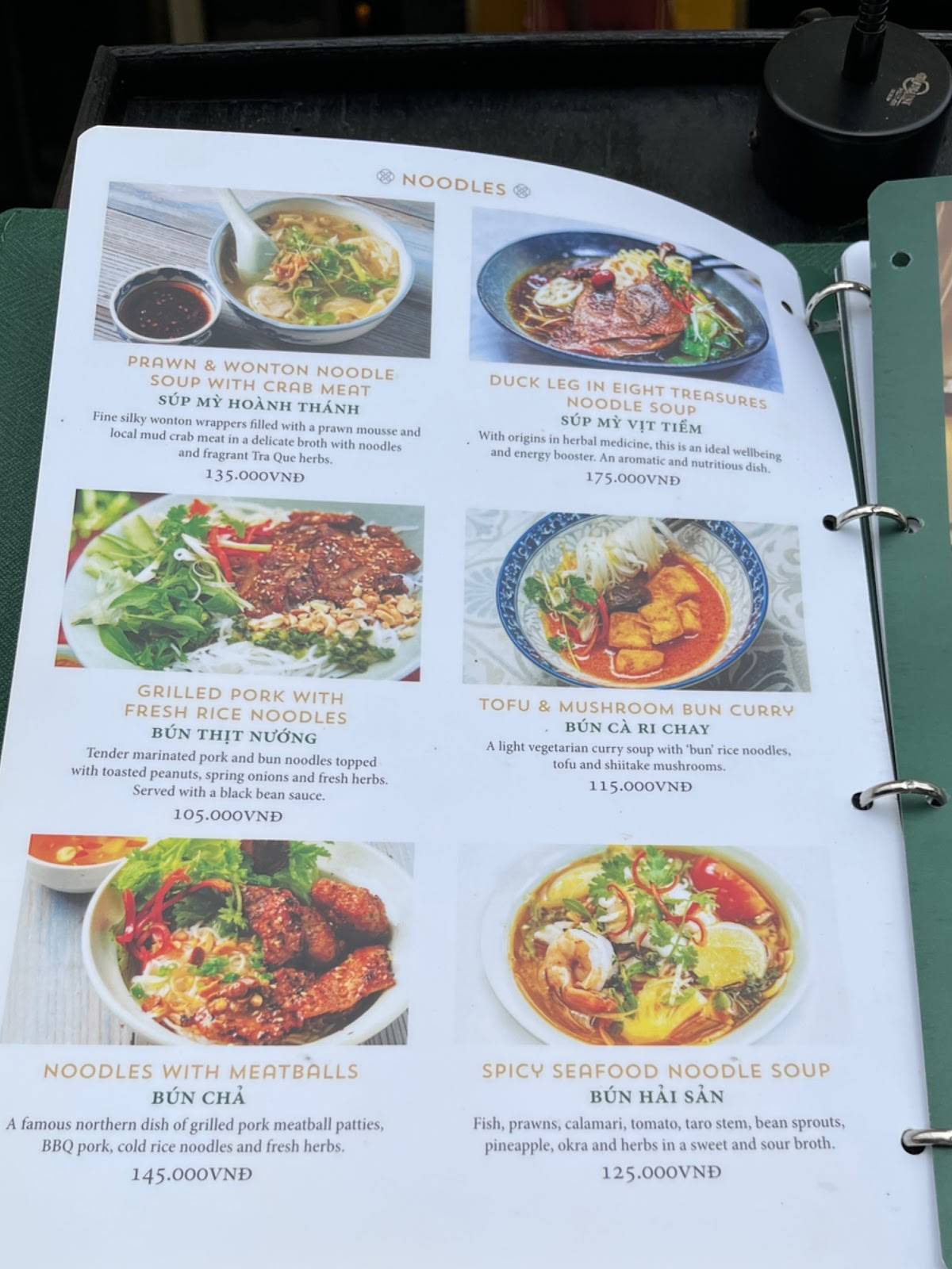 Menu at Morning Glory Original restaurant, Hoi An