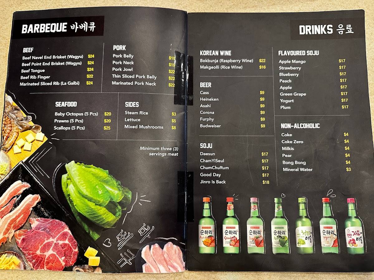 Menu at Munchee Corner Korean Restaurant, Northbridge