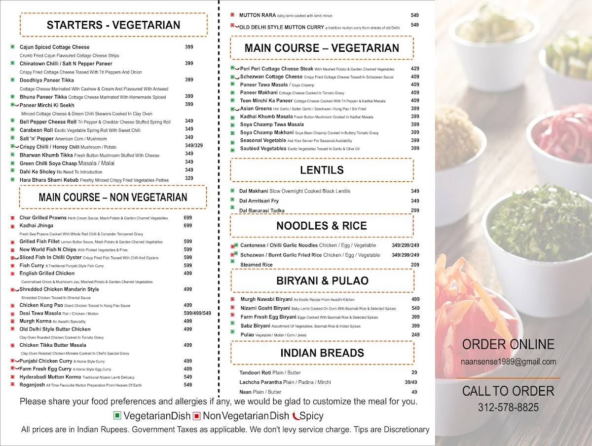 Menu at Hangover, Gurugram, Naansense Near HCG CNG Sector 72 A