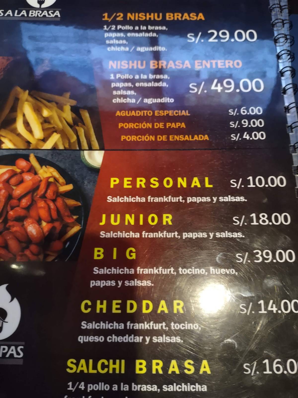 Menu at NISHU food point restaurant, Arequipa