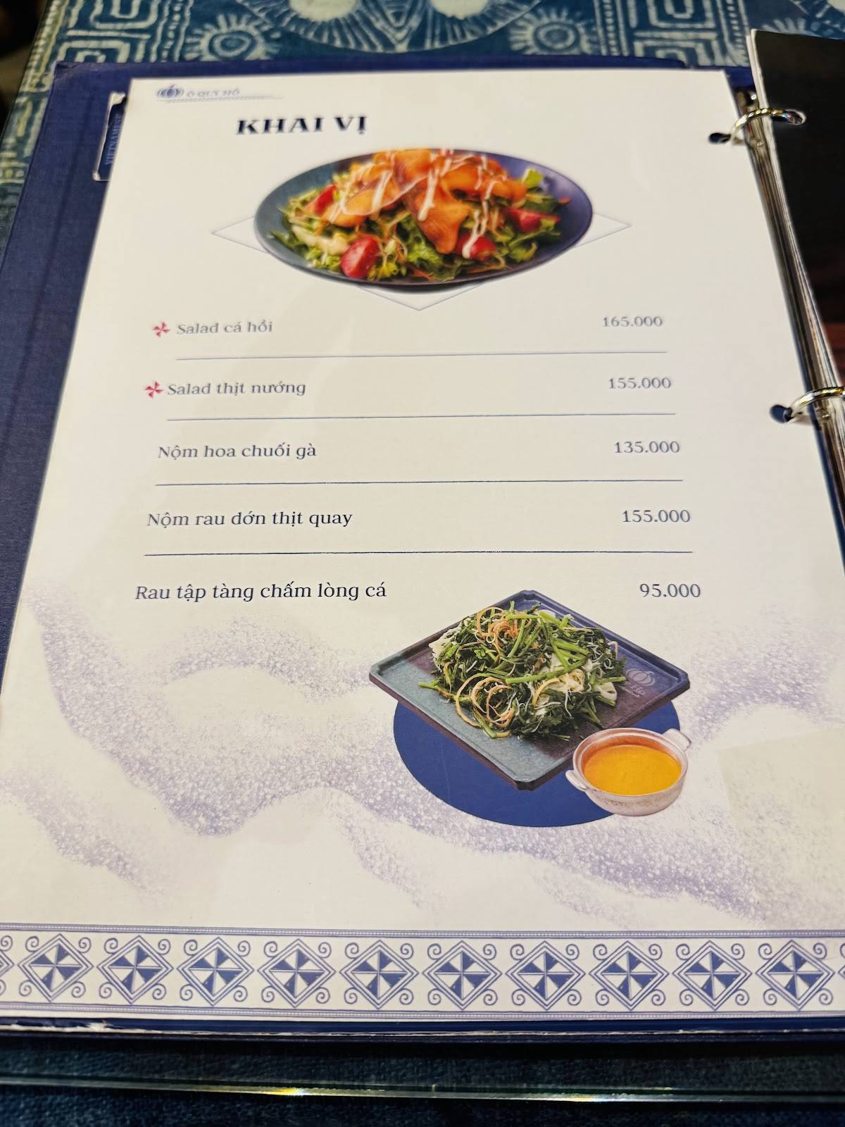Menu at O Quy Ho Sa Pa Restaurant, Lao Cai