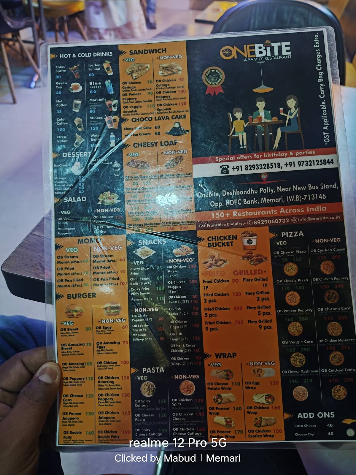Menu at OneBite Memari, Memari