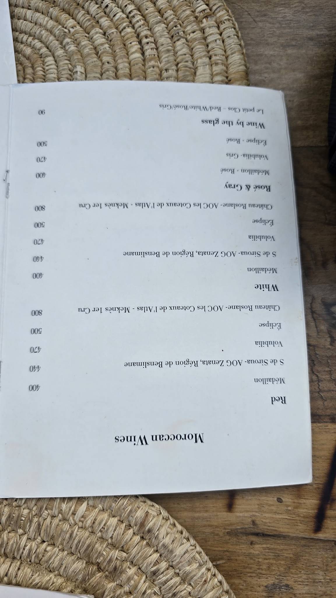 Menu au OTTO Rooftop Bar Restaurant, Marrakech
