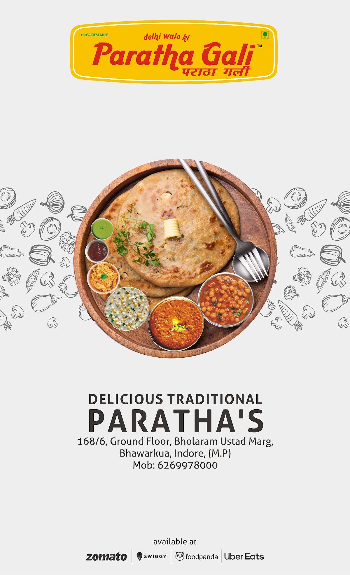 Menu at PARATHA GALI, Indore