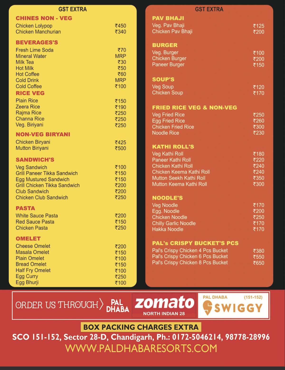Menu at Pal Dhaba-Pal Dhaba Chandigarh-Non Veg Restaurant-Celebrity ...