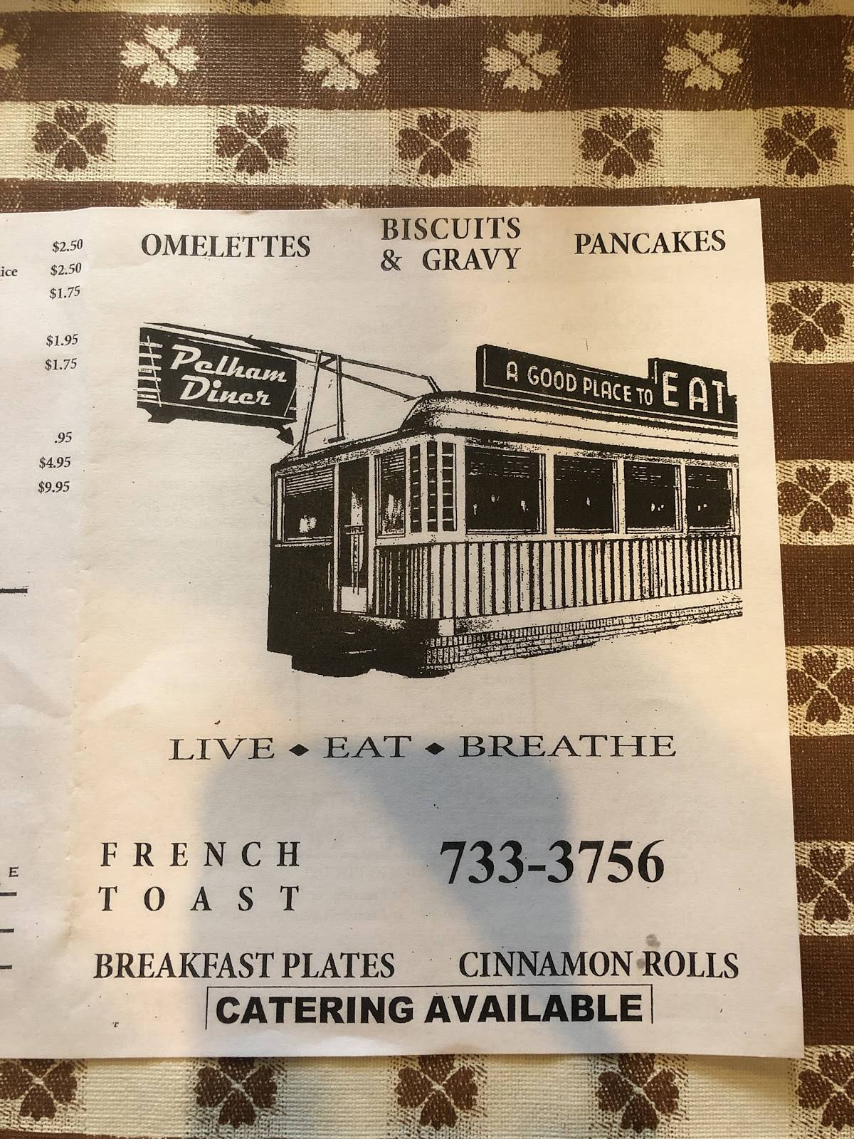 Menu at Pelham Diner restaurant, Pelham