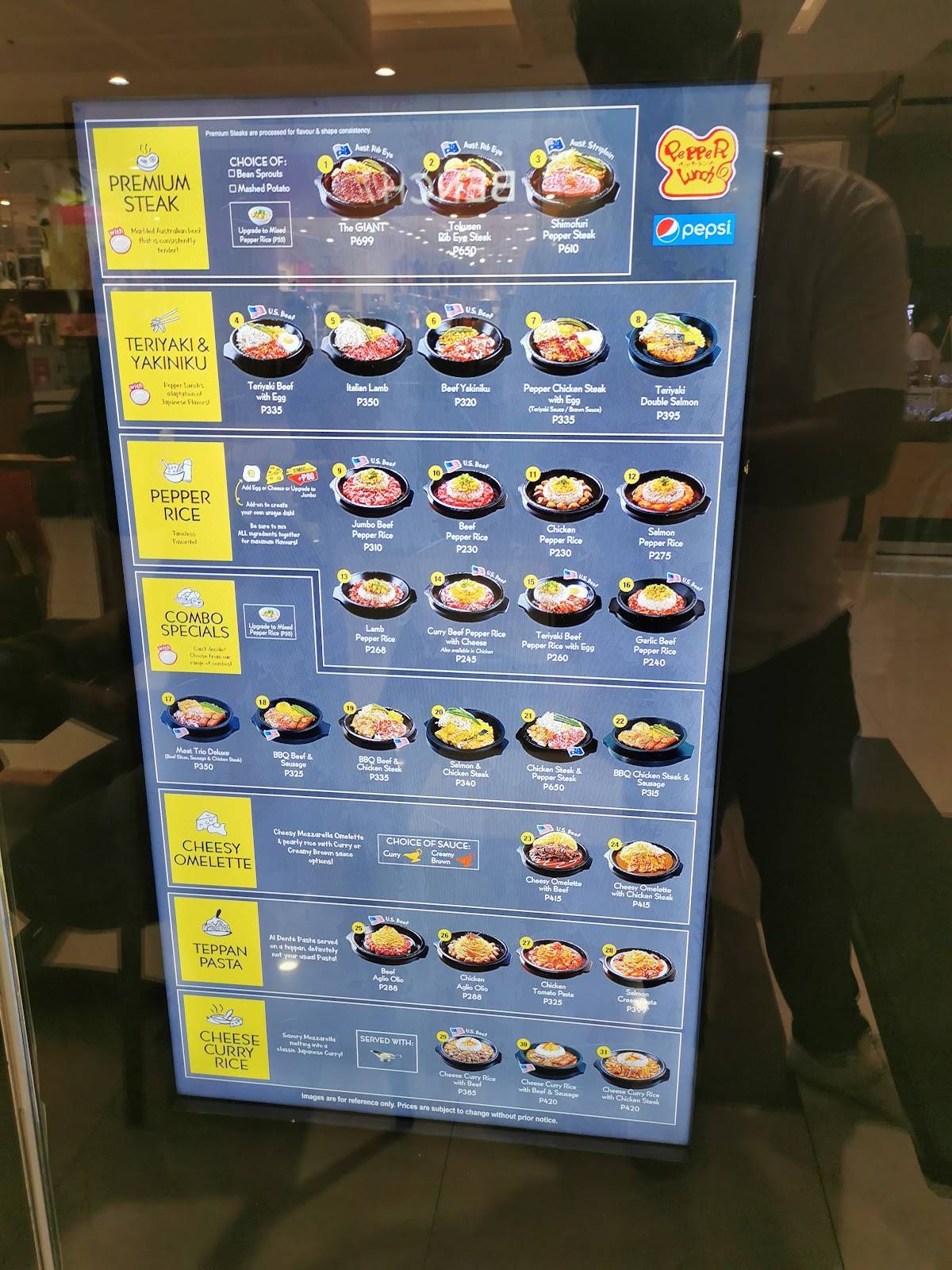 Menu at Pepper Lunch SM City Pampanga restaurant, San Fernando