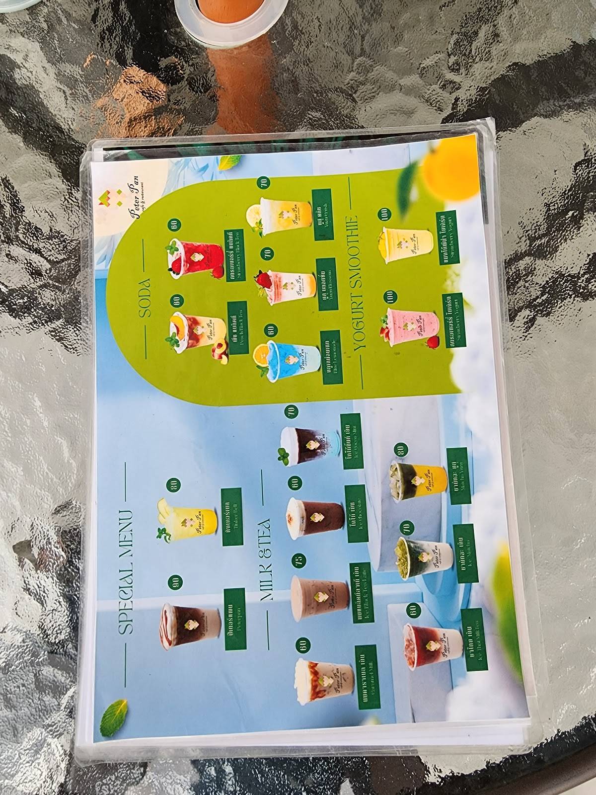 Carta de Peter Pan cafe & restaurant, Bang Khu Wat
