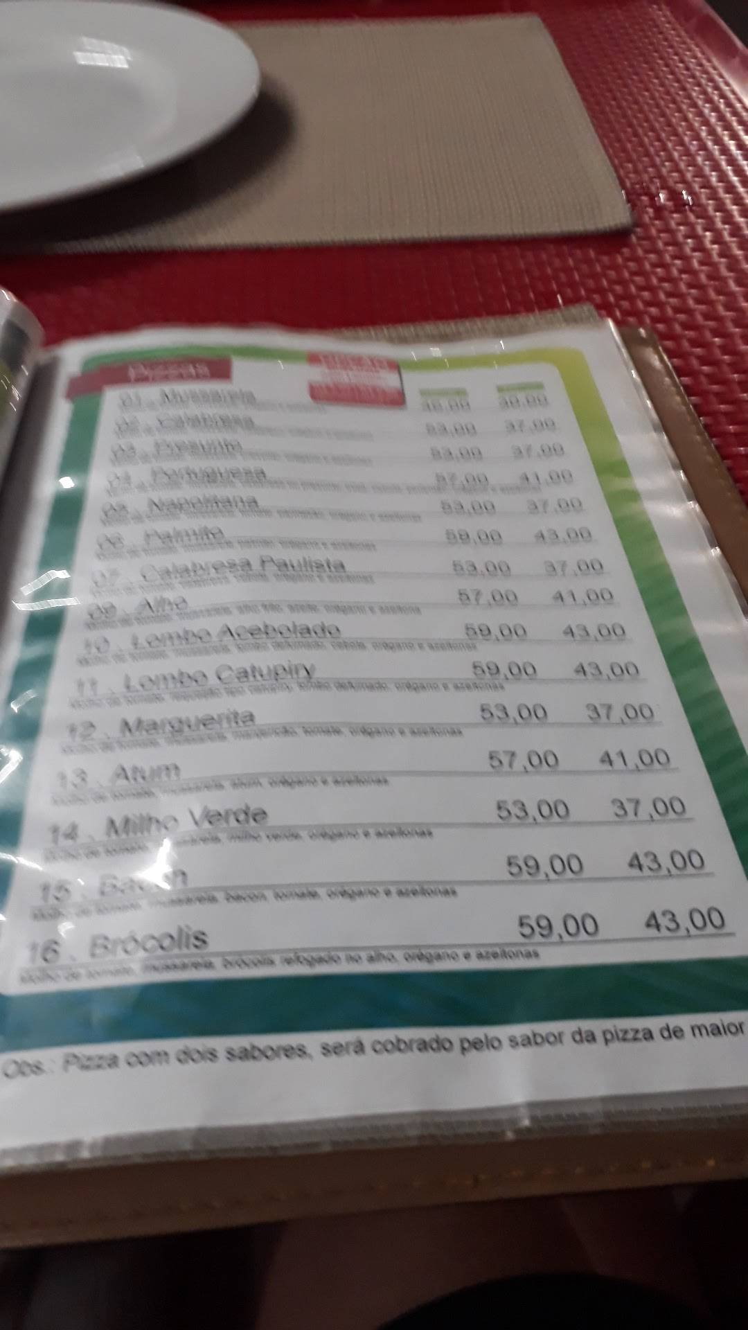 Menu em Piano Eco Pizza restaurante, Marechal Deodoro