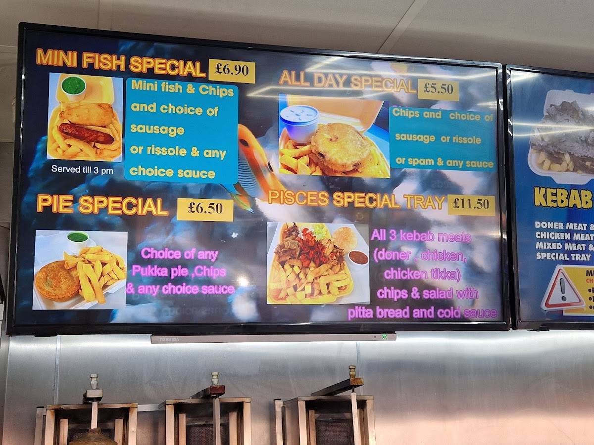 Menu at Pisces Fish & Chip Shop restaurant, South Anston