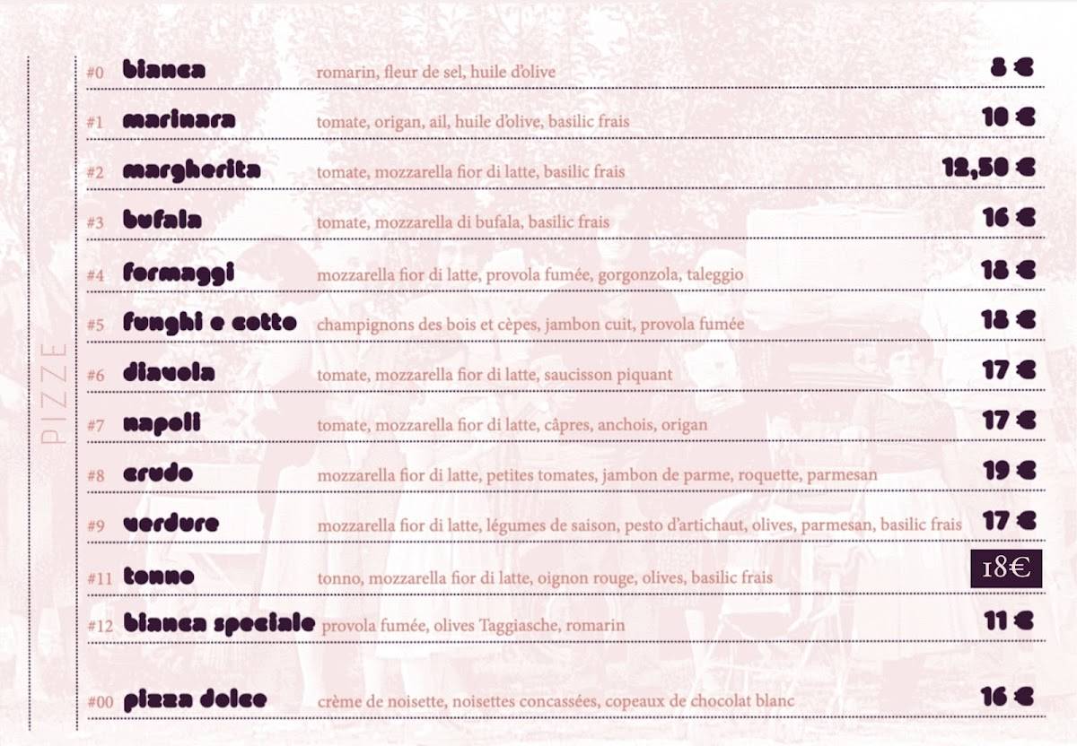 Menu at Pizza e Basta, La Hulpe