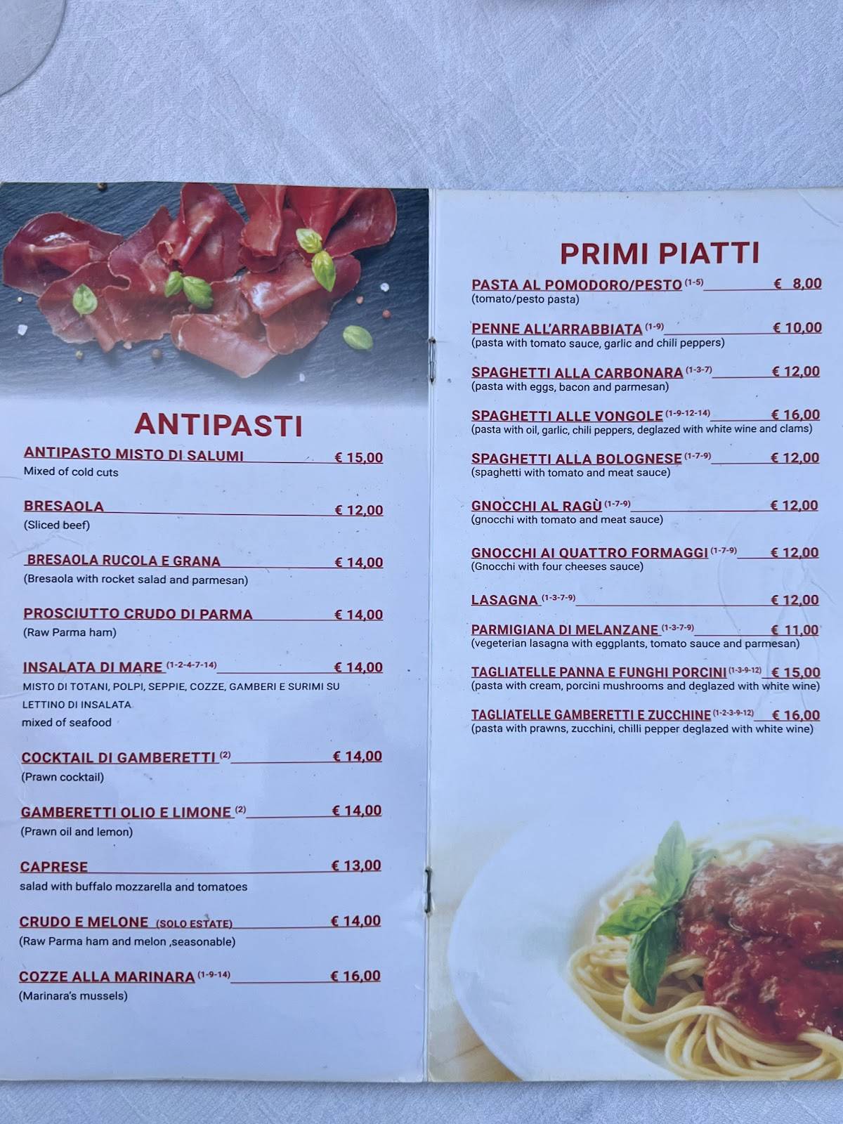 Menu at Restaurant-Pizzeria Lugano, Menaggio