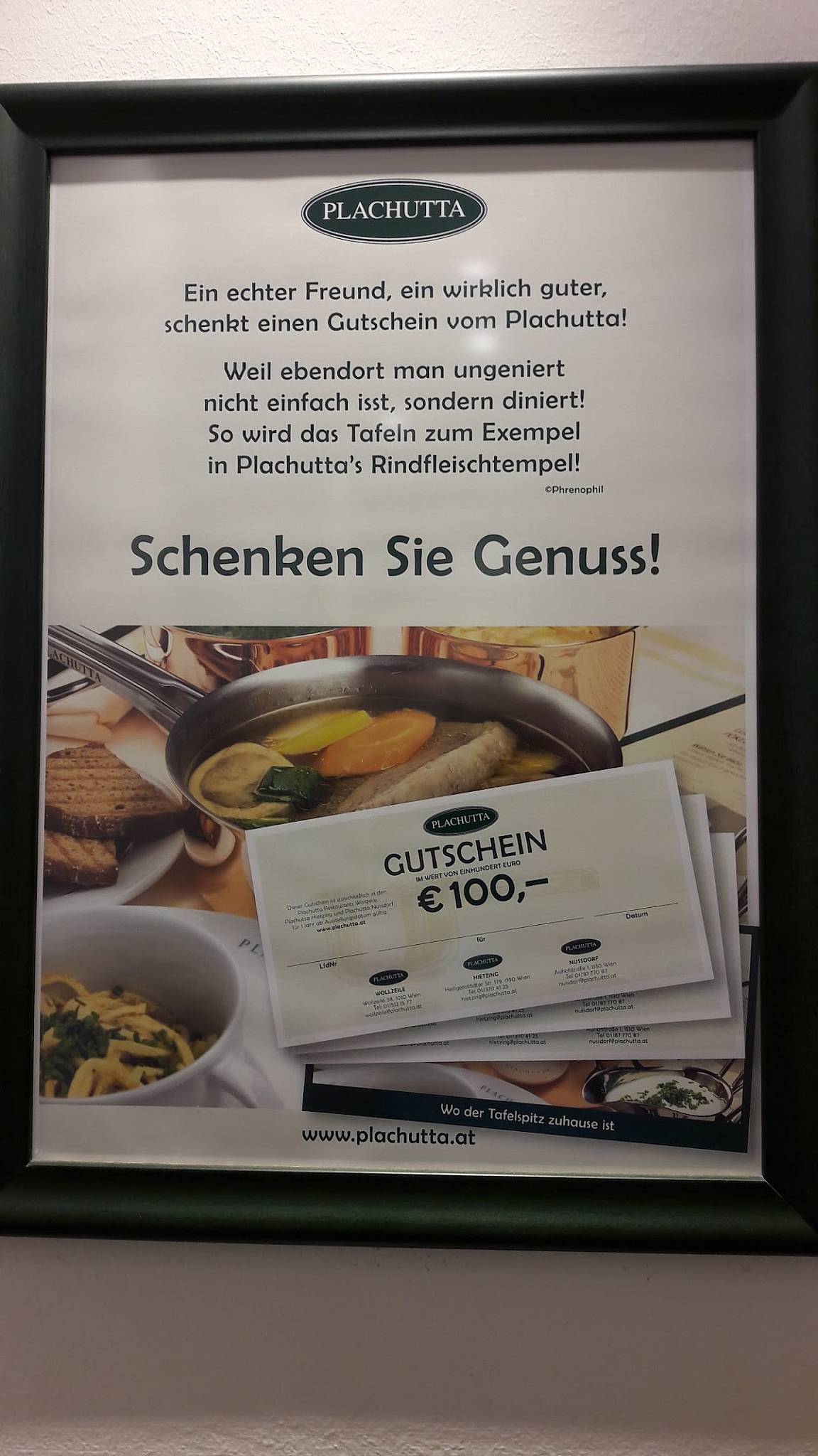 Speisekarte von Plachutta Nussdorf restaurant, Wien, Heiligenstädter ...