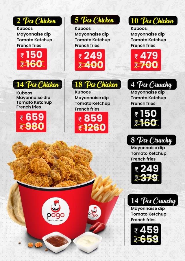 Menu at Pogo Broasted Chicken Karuvarakundu, Karuvarakundu