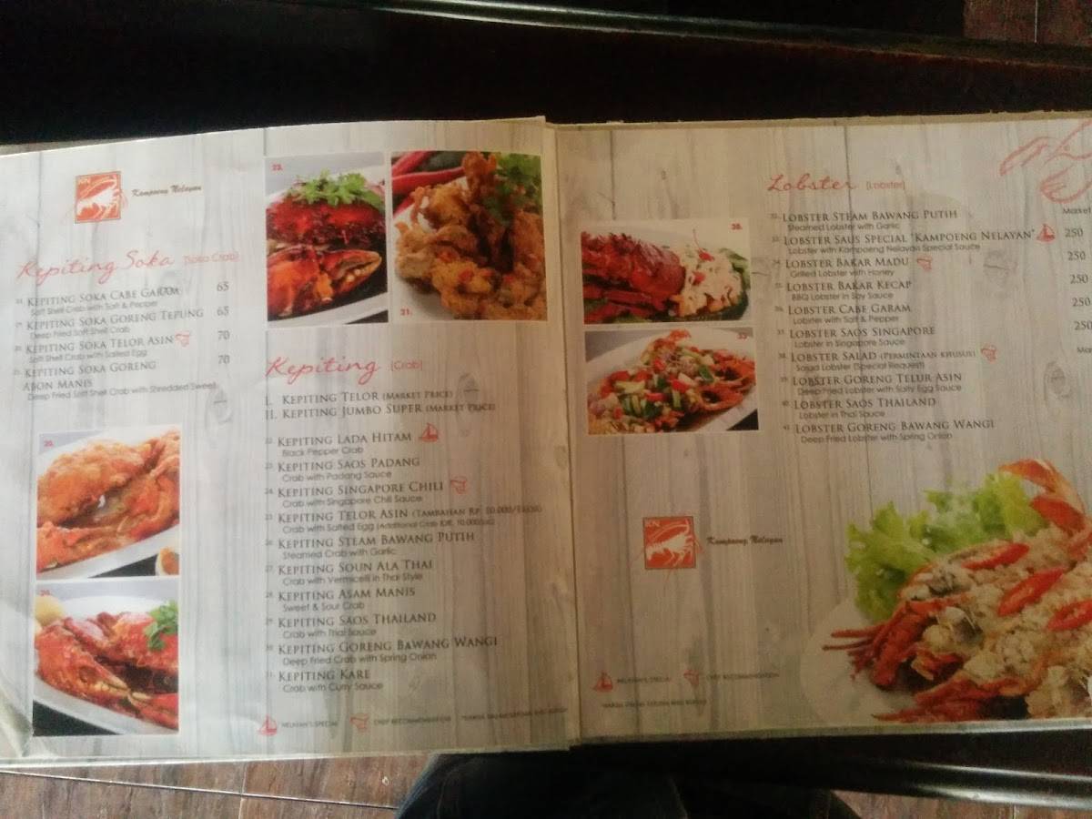 Menu at Restaurant Pondok Kampoeng Nelayan, Kediri