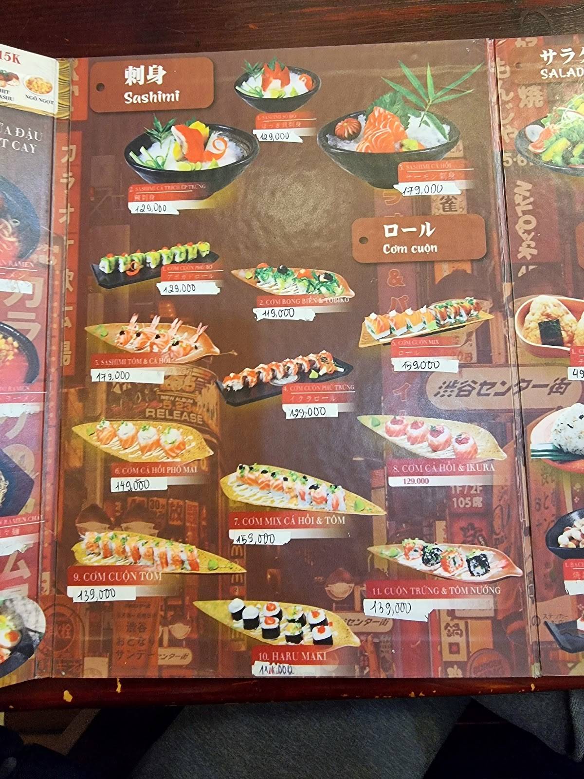 Menu at Quán mỳ Tokyo Tan-Tan Ramen Bùi Thị Xuân restaurant, Hanoi