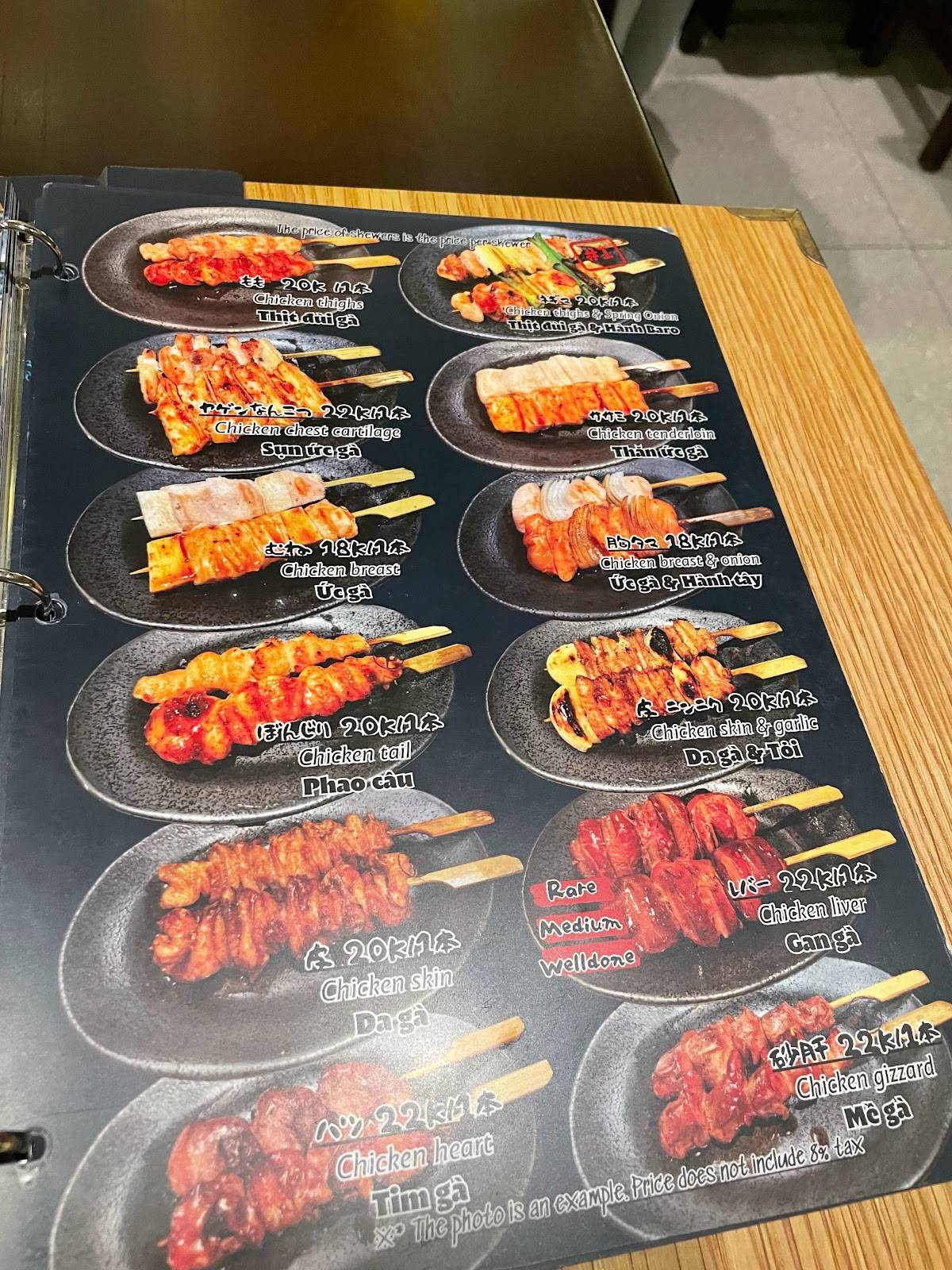 Menu at Quán nhậu Nhật Bản Izakaya MATSUKI restaurant, Hanoi