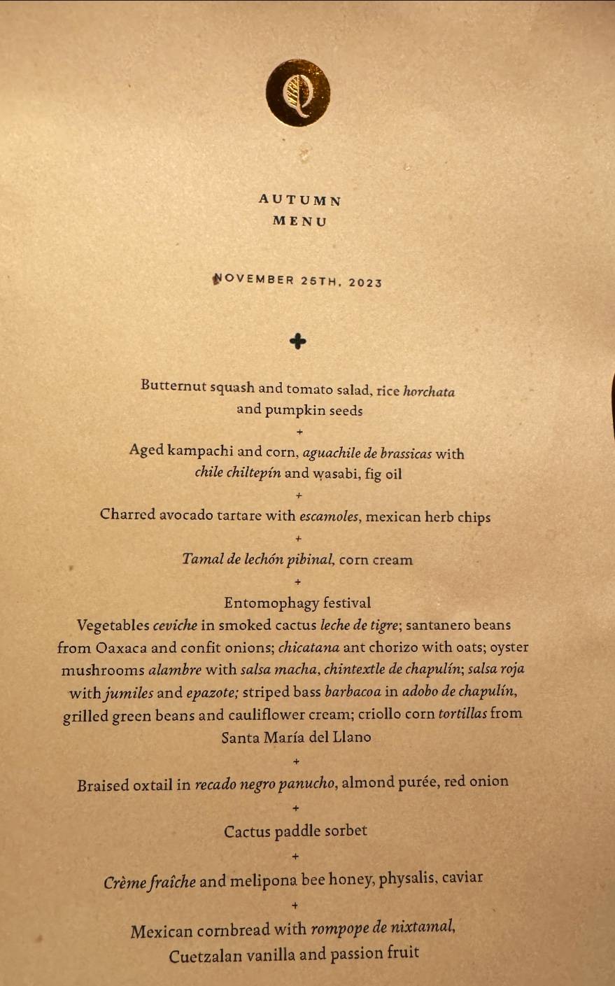 Carta del restaurante Quintonil, Ciudad López Mateos, Newton 55 Col ...