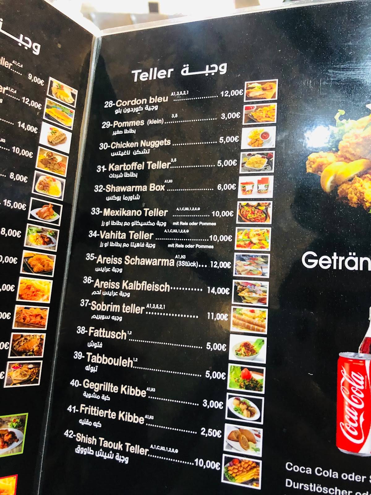Speisekarte von Restaurant Rabbie Alscham, Dortmund