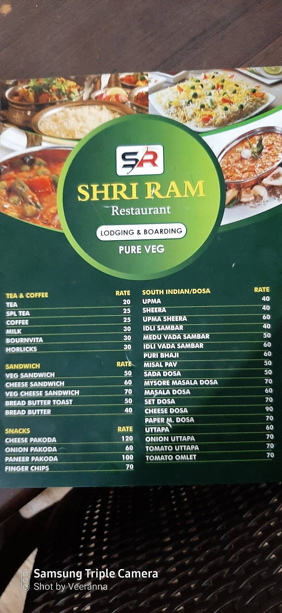 Menu at Ram Dhaba, India, 3G27+FG4