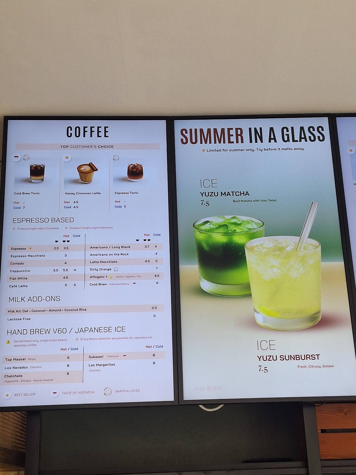 Menu au Rasa Kopi - Specialty Coffee café, Munich