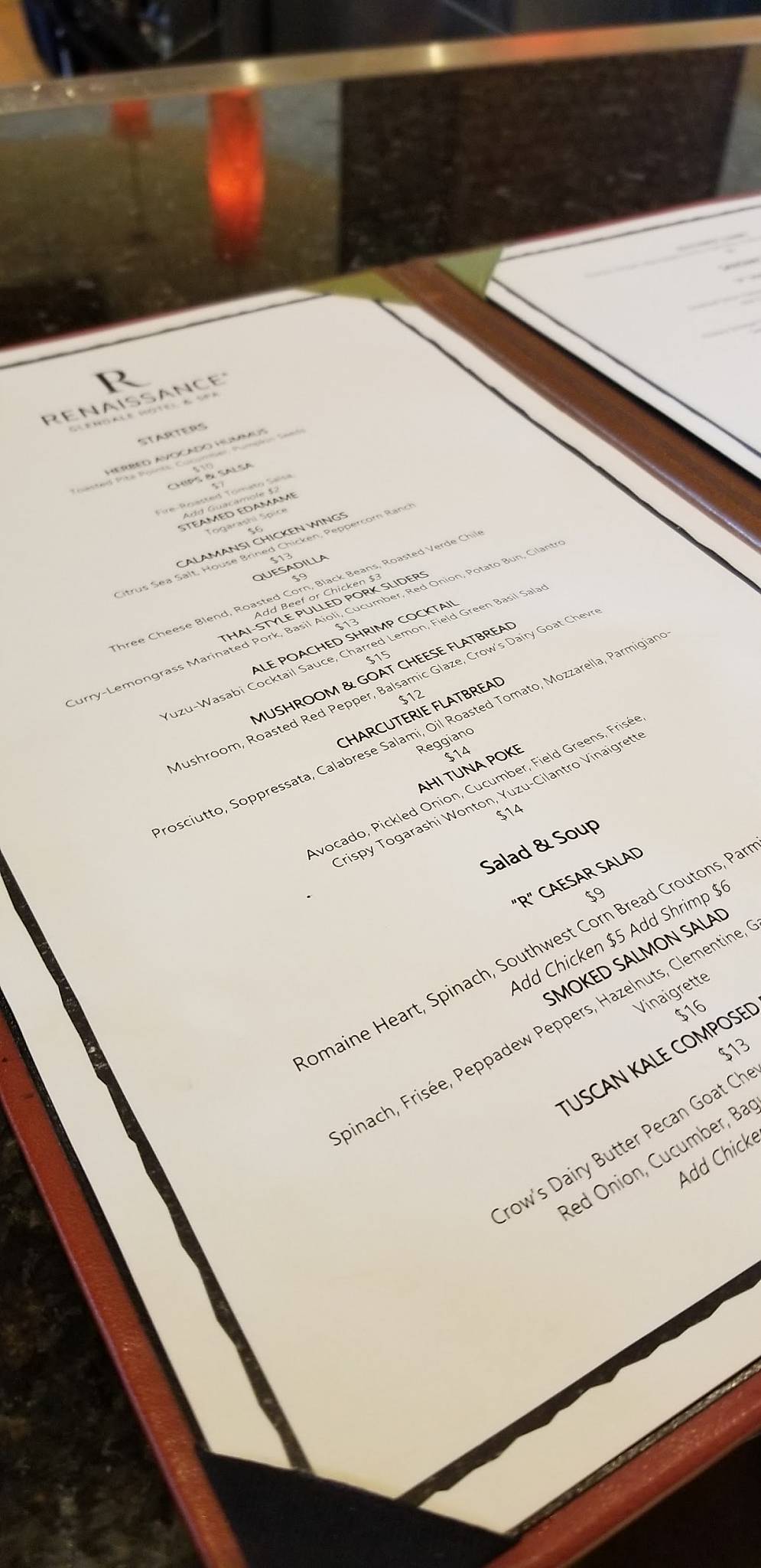 Menu at Rays Bar Soleil Restaurant, Glendale