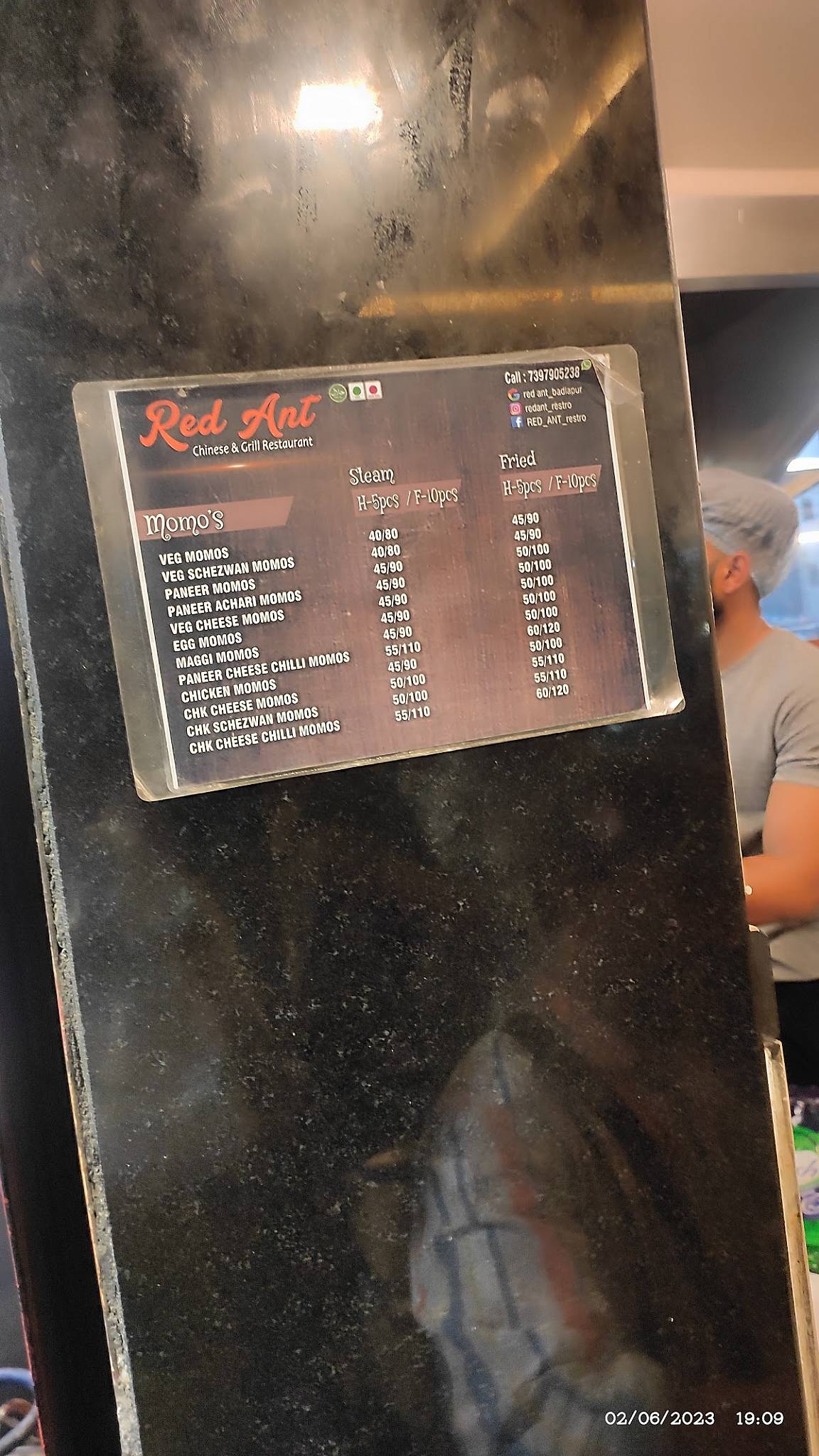 Menu at Red Ant, Badlapur