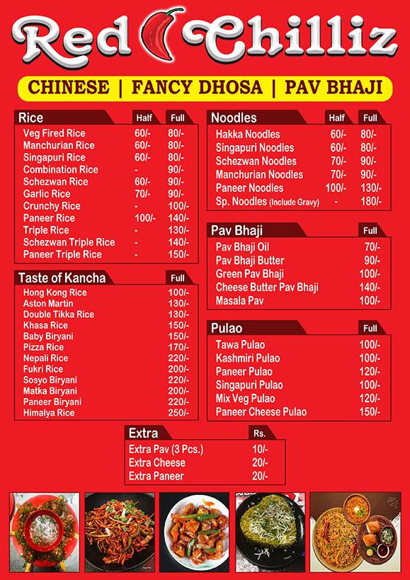 Menu at Red Chilliz Food Court, Surat