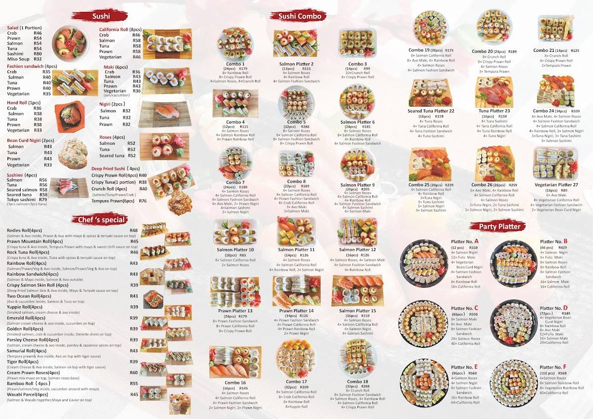 Menu at Redies Chinese Restaurant & Sushi Bar, Cape Town