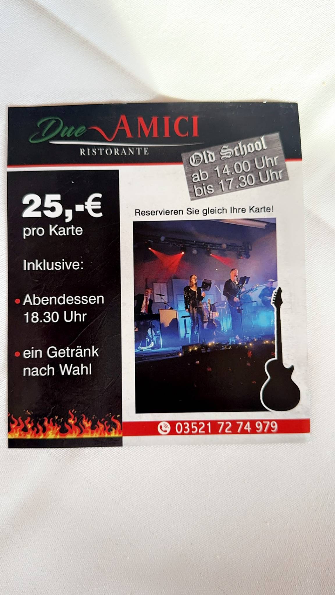 Speisekarte von Restaurant Due Amici, Meißen