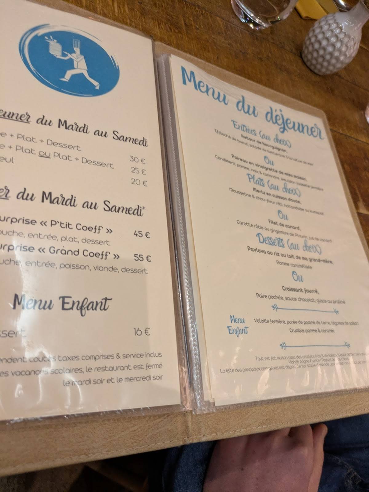 Menu au Le 21ème Commis restaurant, Morlaix
