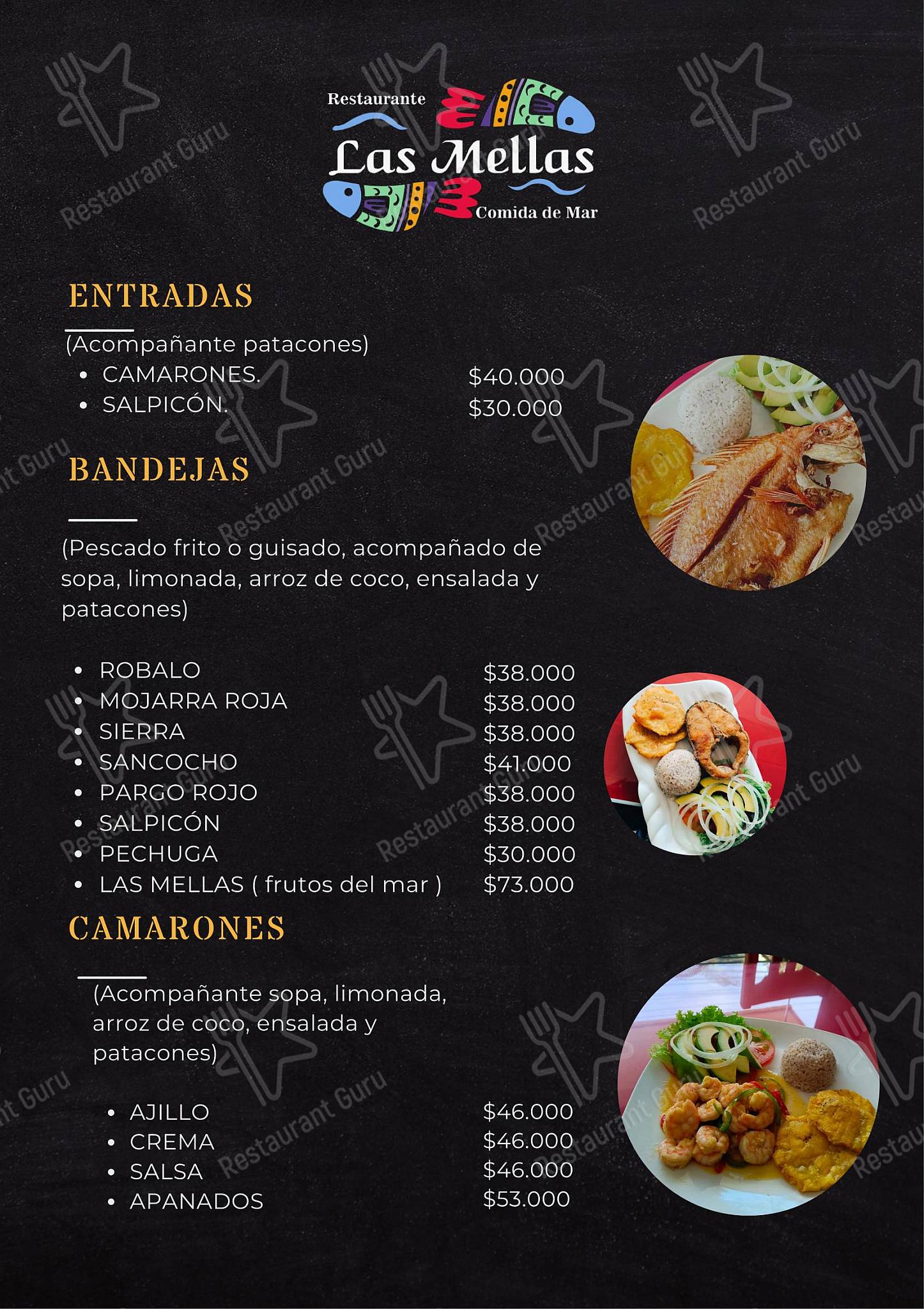 Carta de Restaurante Las Mellas Cartagena, Cartagena, Pasacaballos cra ...