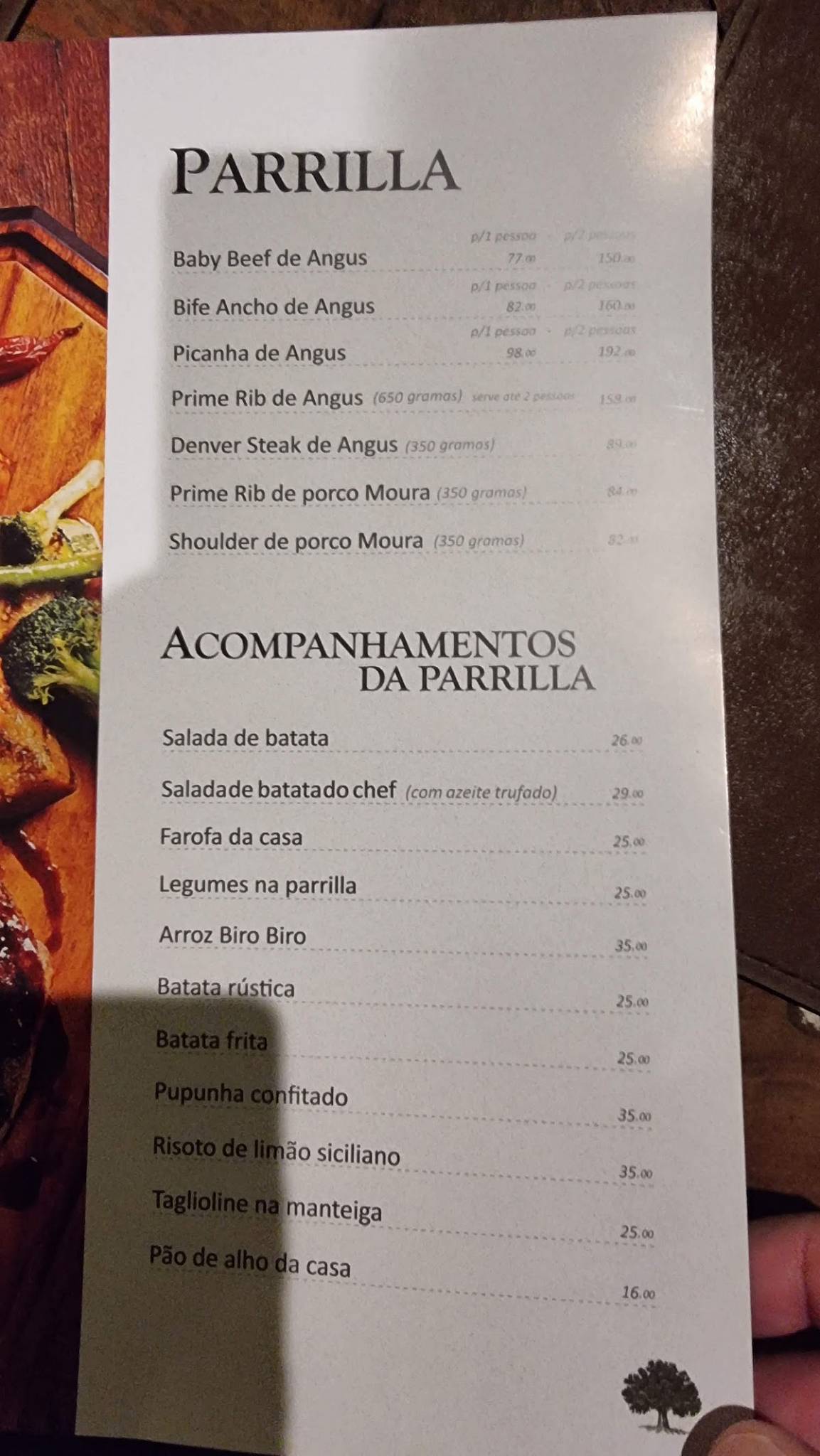 Menu em Restaurante Maria Eugênia, Curitiba