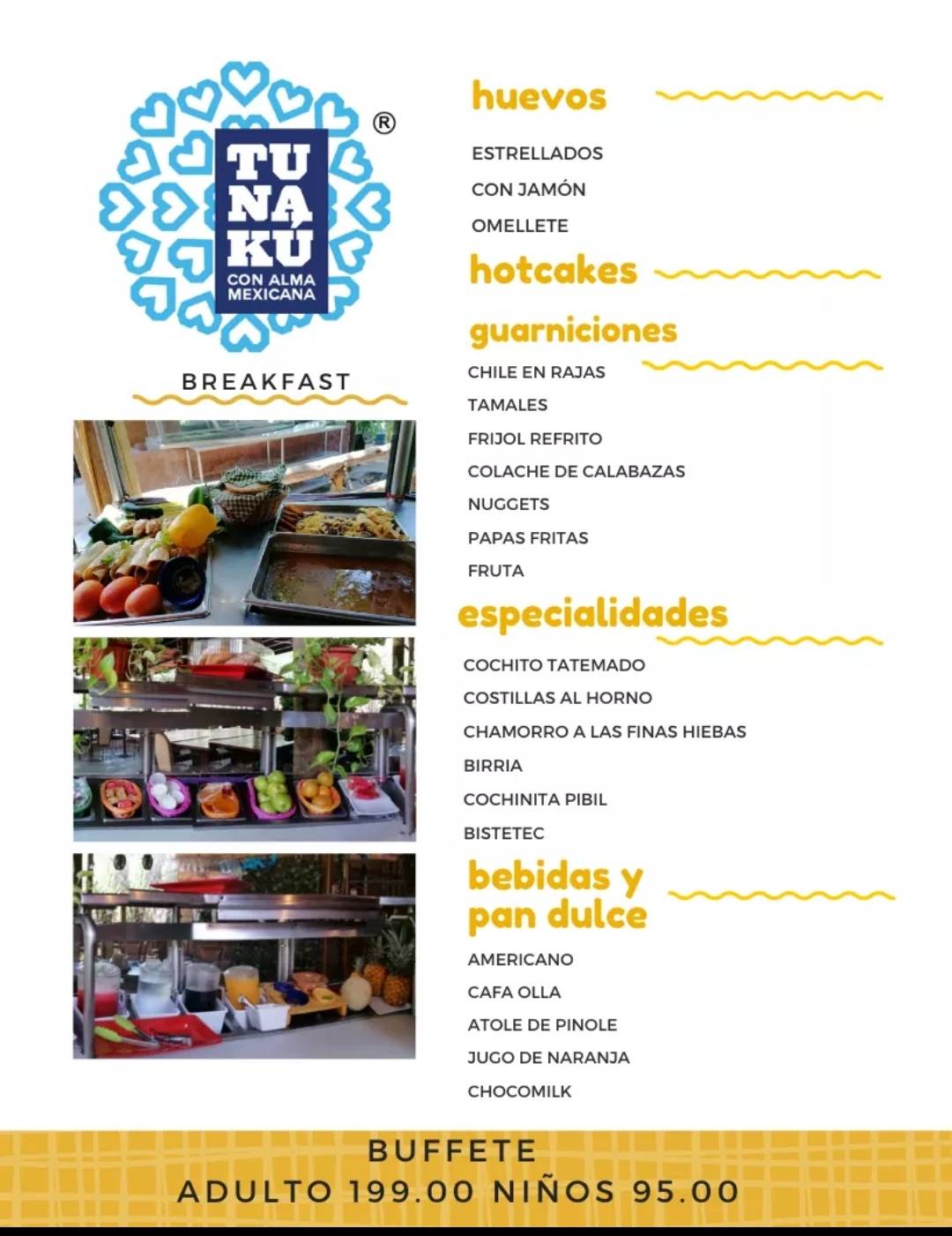 Carta de Restaurante Tunakú Las Vías, Culiacán Rosales