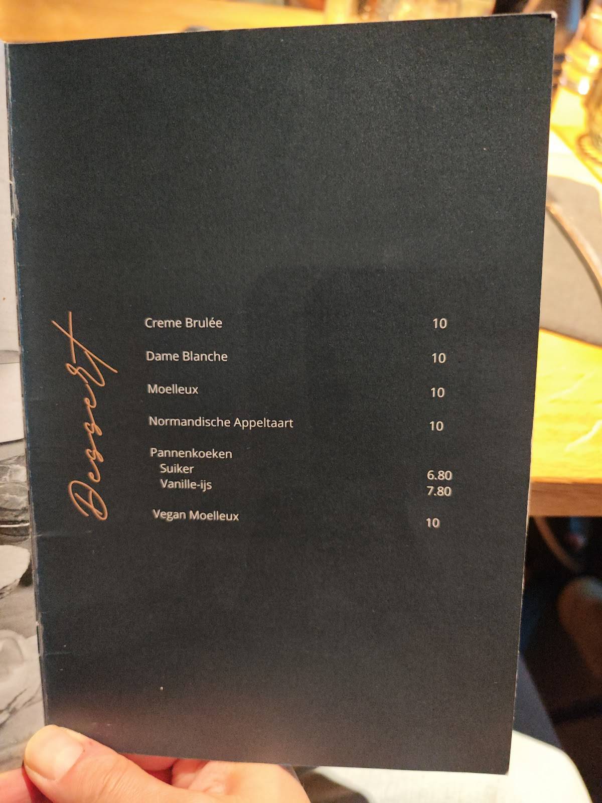 Menu at Resto Bascule restaurant, Asse
