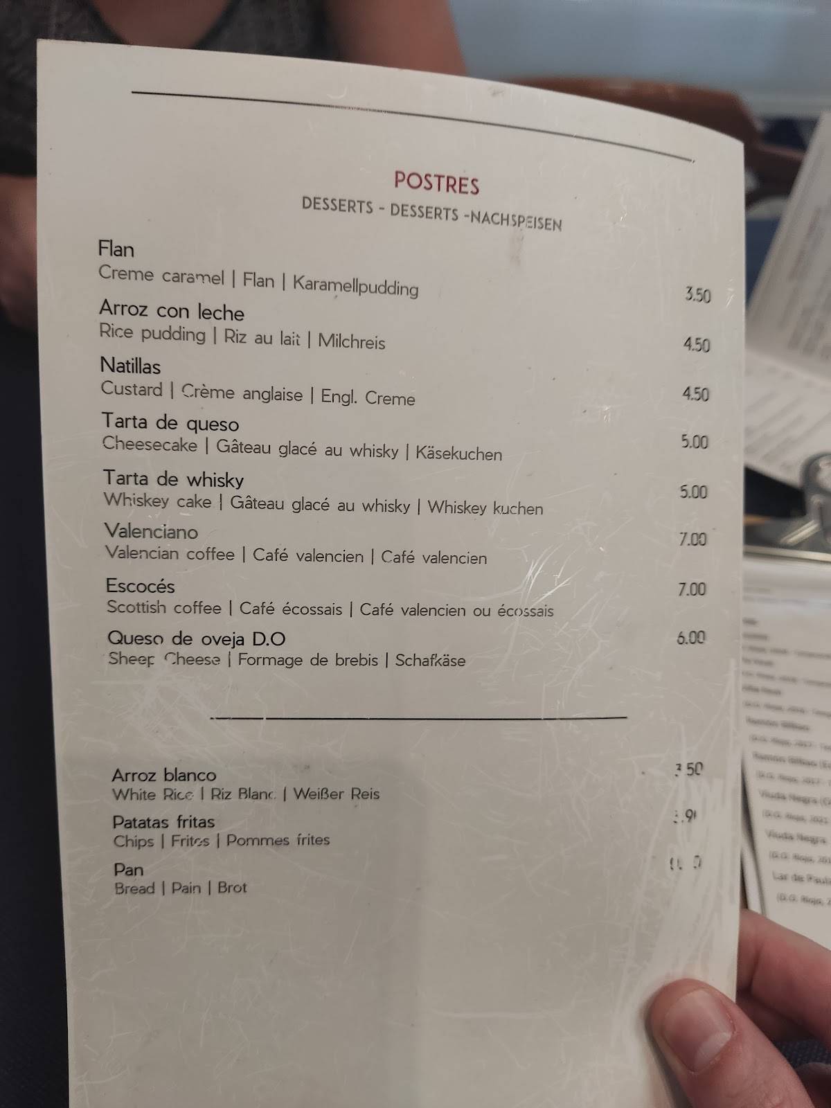 Menu at Rio-Oja Restaurant, Bilbao