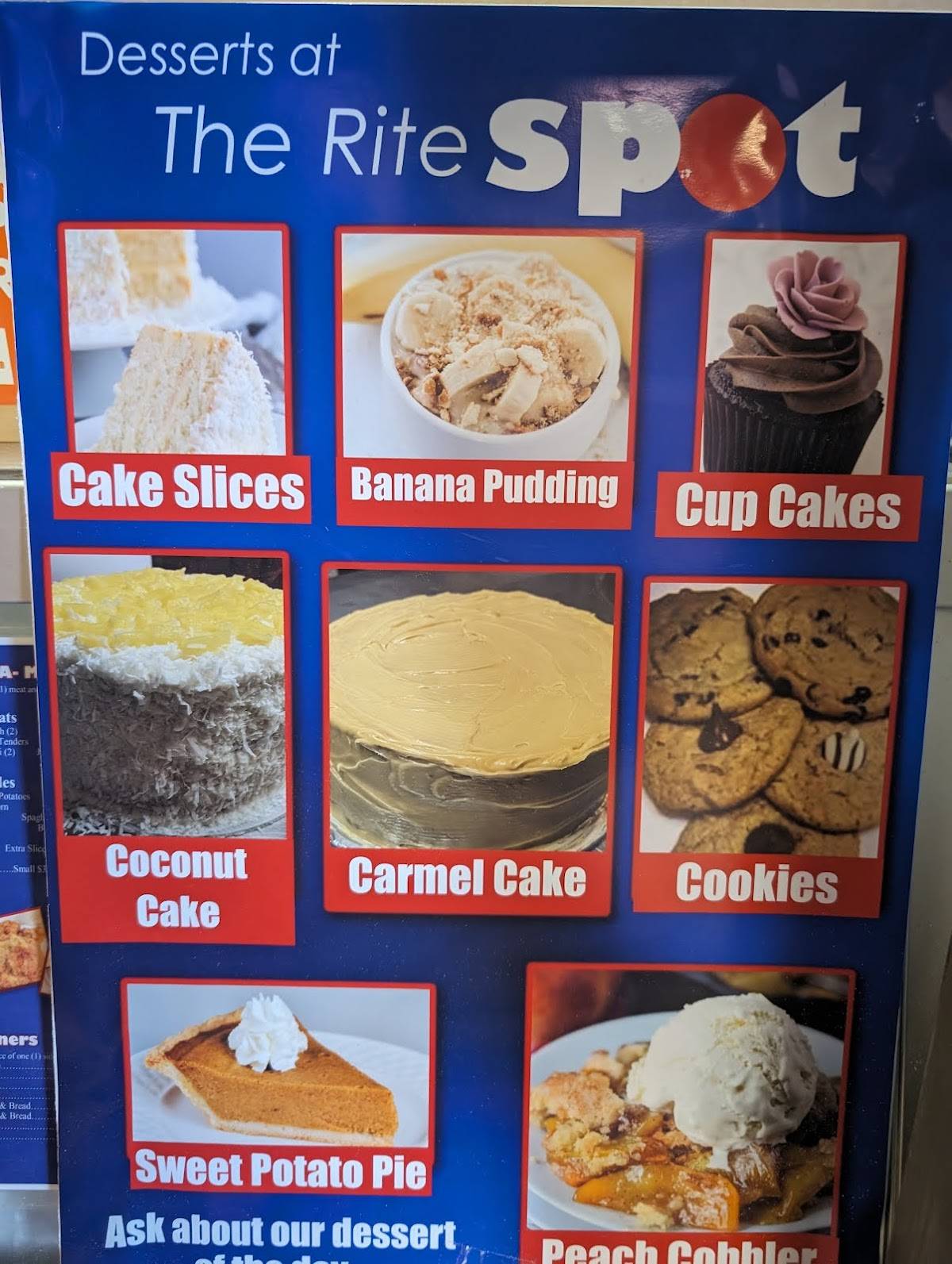 Menu at Rite spot restaurant, Saginaw