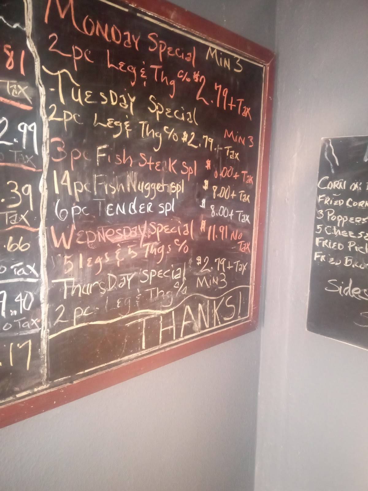 Menu at Royal Fried Chicken restaurant, Cedar Hill