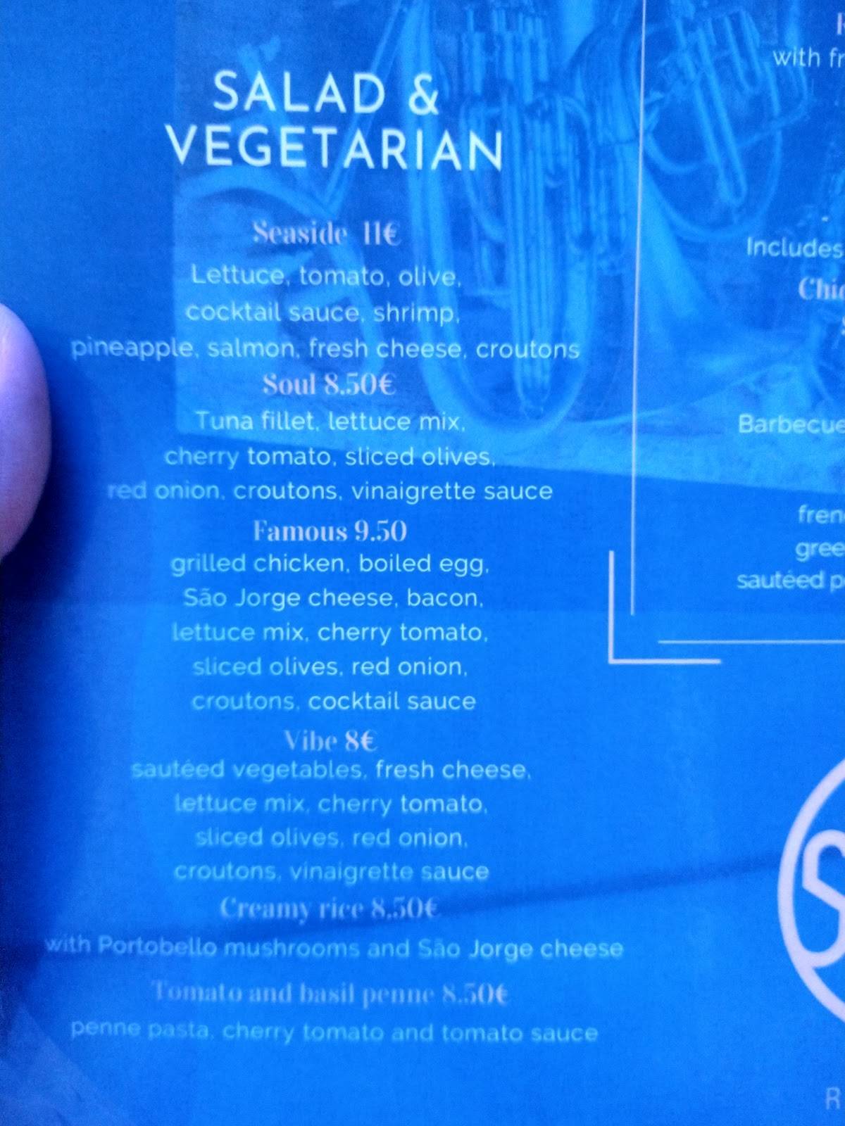Menu at STAGE Restaurant, Ponta Delgada