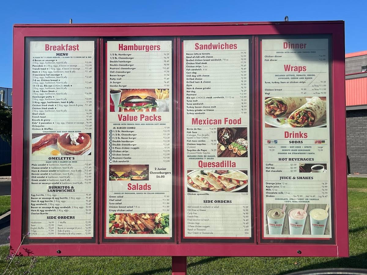 Menu at Santa Maria Burgers restaurant, Santa Maria, S Broadway