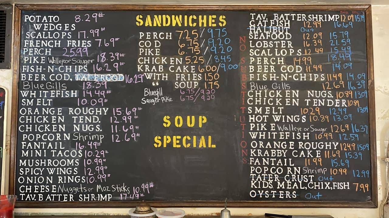 Menu at Schwarz Fish restaurant, Sheboygan, 828 Riverfront Dr